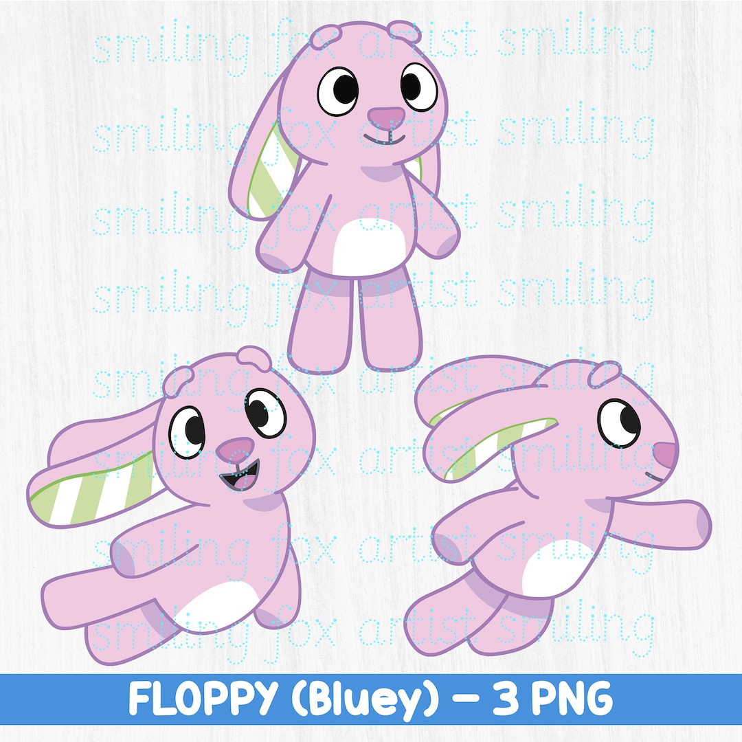 Floppy Clipart Bundle, 3 PNG Files, Bluey Characters, Stickers, Shirts ...