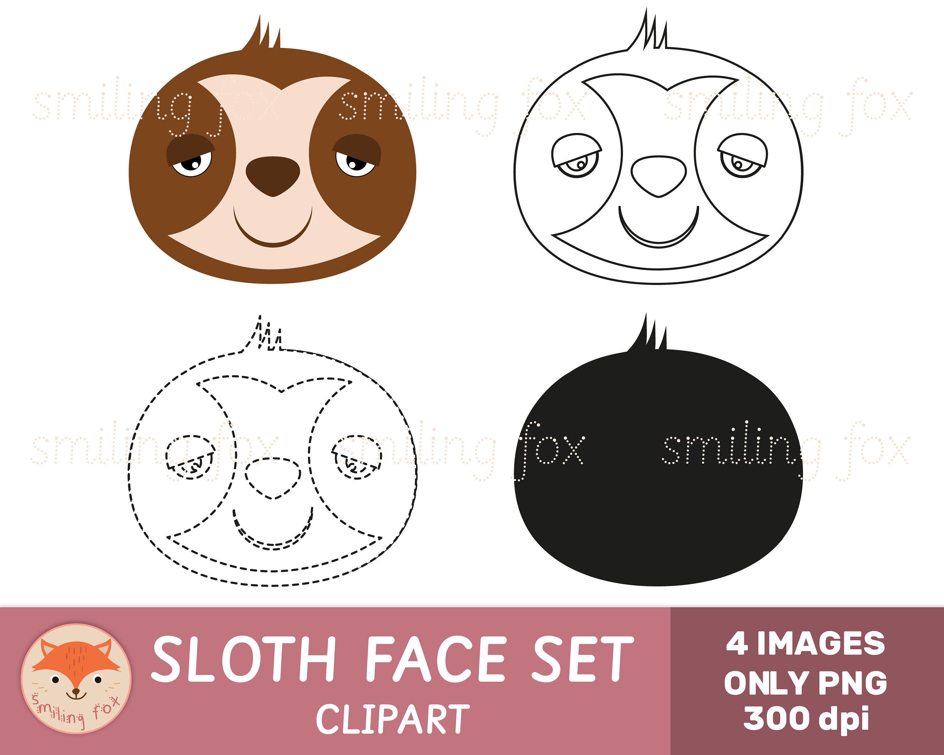 Sloth Face Clip Art
