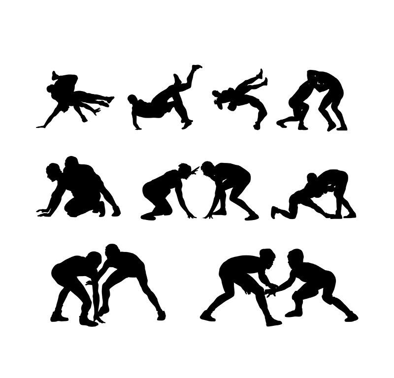 Vector Wrestlers Silhouettes ai & SVG File Format - Etsy