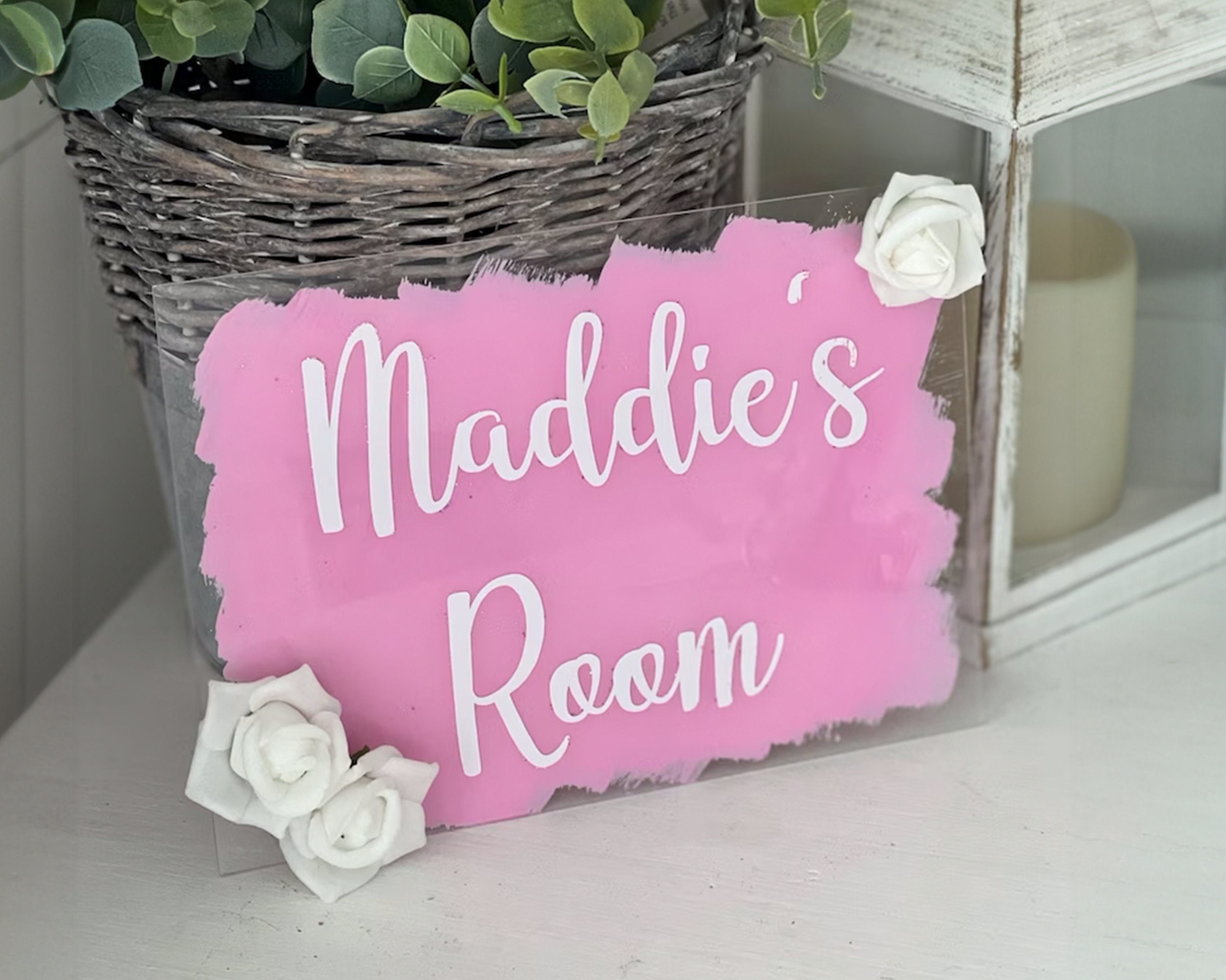 Girls Bedroom Door Sign Personalised With Name Pink Blue - Etsy