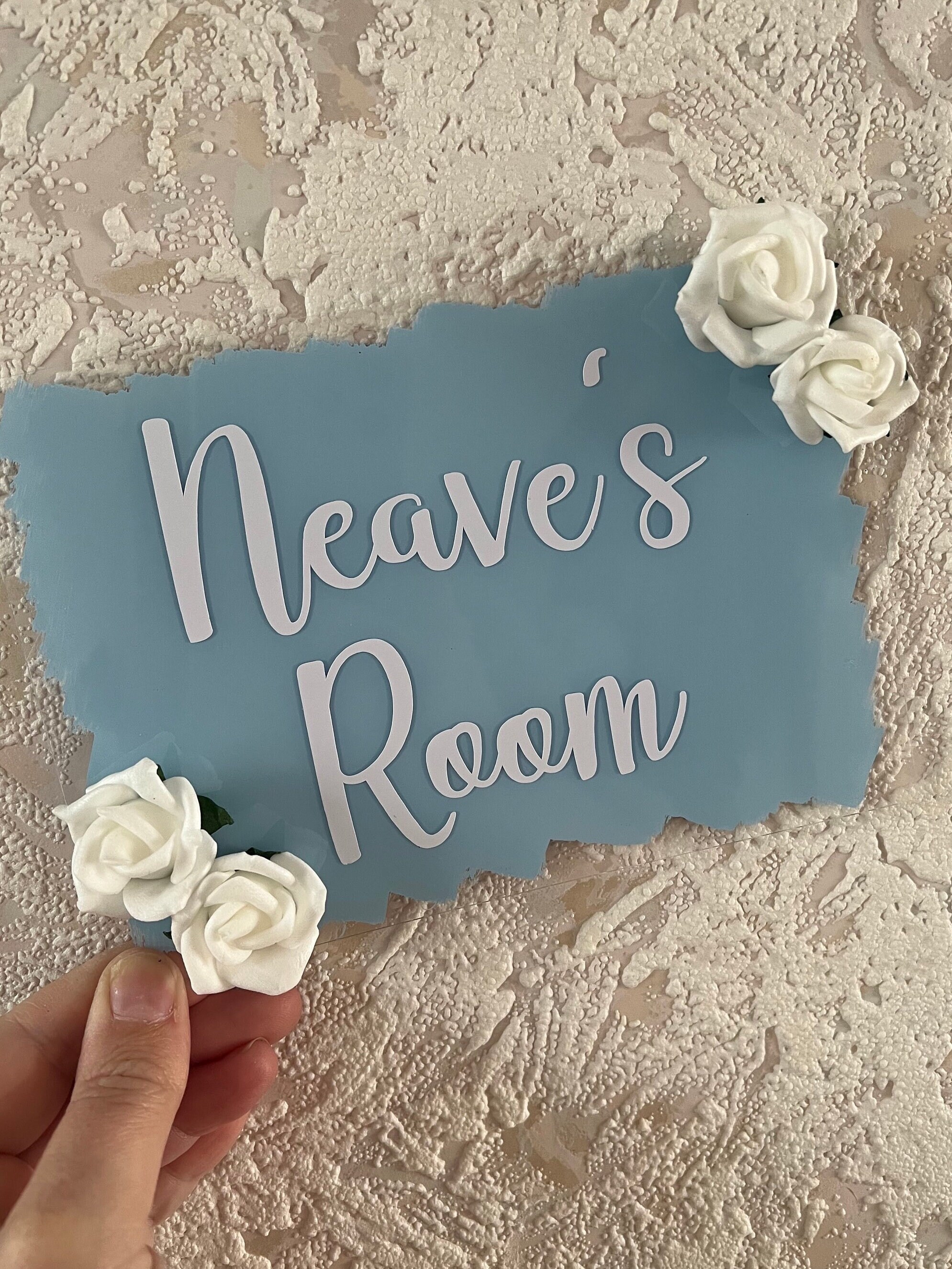 Girls Bedroom Door Sign Personalised With Name Pink, Blue, Purple ...