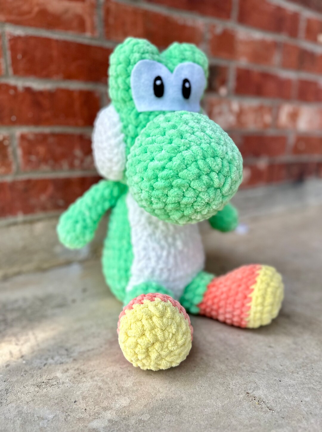 Yoshi Crochet Plush, Green Dino Plush, Amigurumi Plush - Etsy