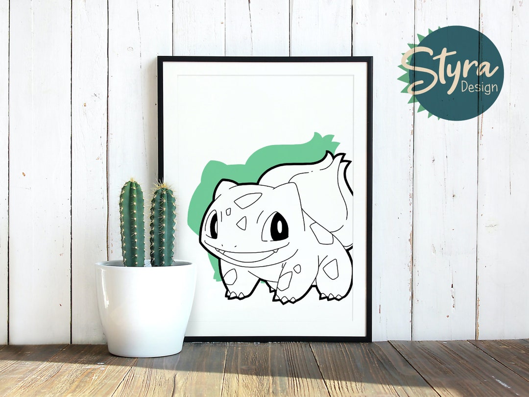 Bulbasaur Print Pokemon Wall Art Gamer Decor Home Gift - Etsy