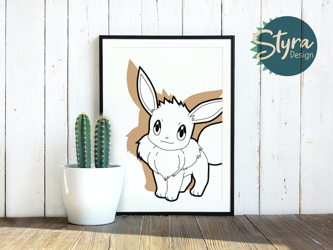 Eevee Print Pokemon Wall Art Gamer Decor Home Gift Idea - Etsy