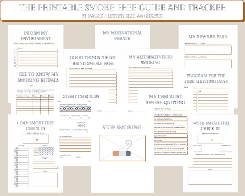 The Printable Smoke Free Guide and Tracker Stop Smoking Quit Smoking ...