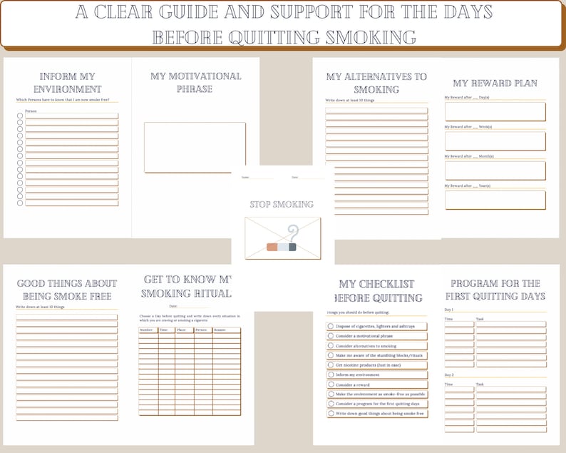 The Printable Smoke Free Guide and Tracker Stop Smoking Quit Smoking ...