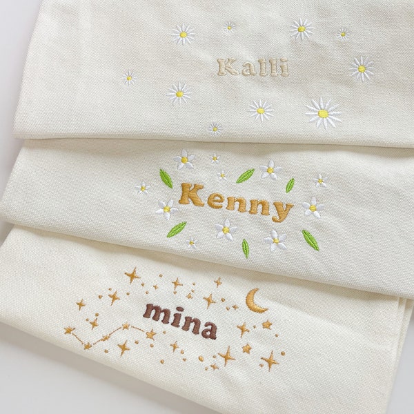 Daisy Embroidery Tote Bag - Etsy