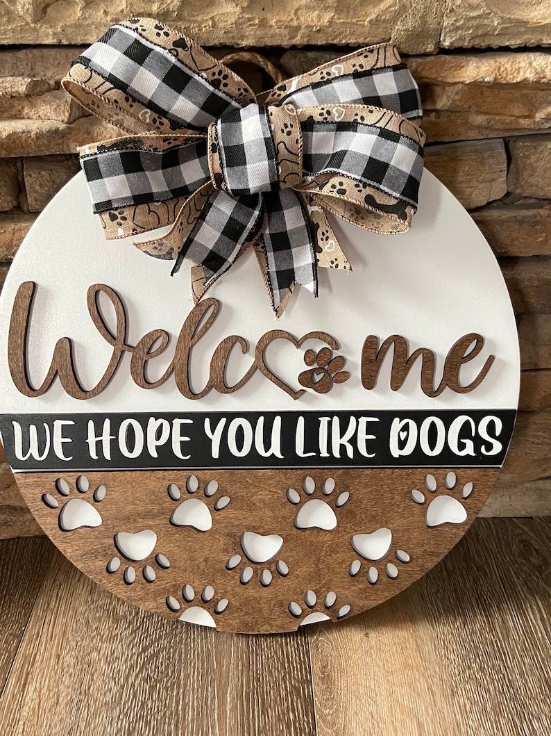 Welcome Dogs SVG Bundle, Welcome Dog Rounds, Welcome Dogs Wood Round ...