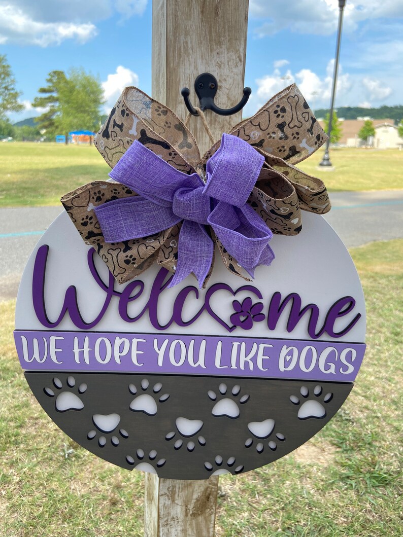 Welcome Dogs SVG Bundle, Welcome Dog Rounds, Welcome Dogs Wood Round ...