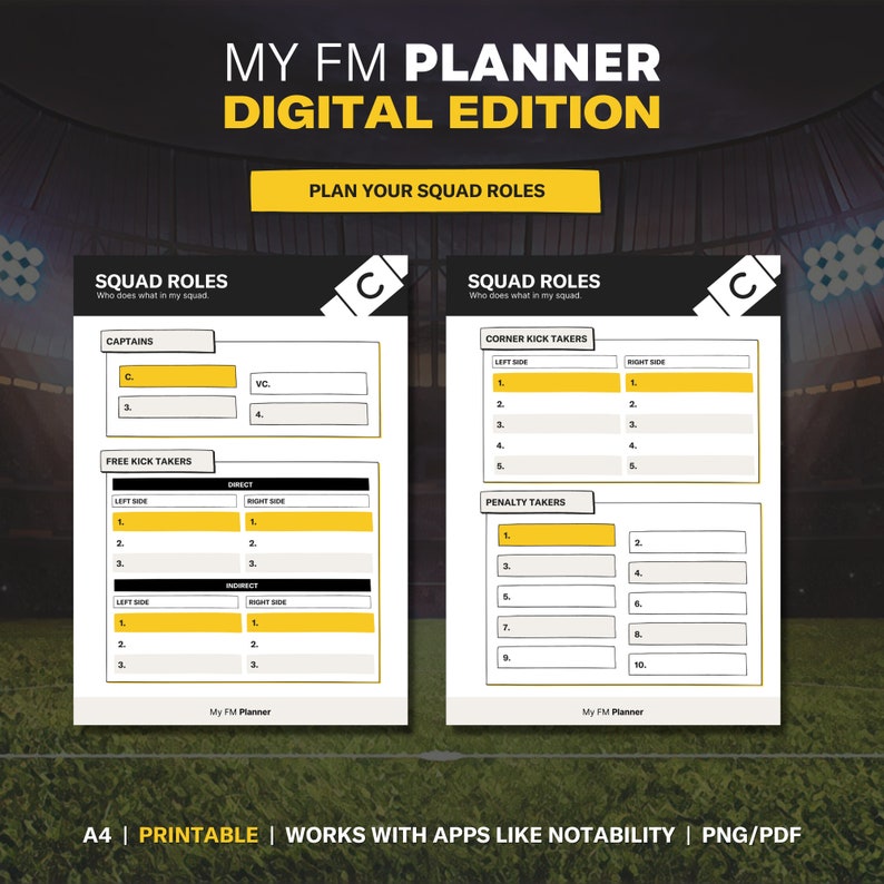 Football Manager 2024 Digital Planner - Works With Apps Like Notability ...