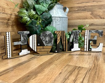 Rustic Round Monogram Initials, Farmhouse Letters, Monogram Shelf ...