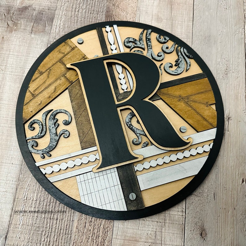 Rustic Round Monogram Initials, Farmhouse Letters, Monogram Shelf ...