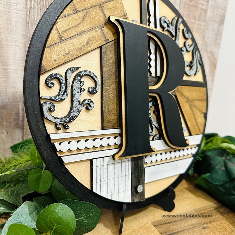 Rustic Round Monogram Initials, Farmhouse Letters, Monogram Shelf ...