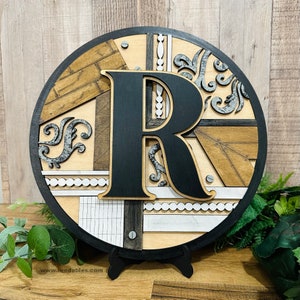 Rustic Round Monogram Initials Farmhouse Letters Monogram - Etsy