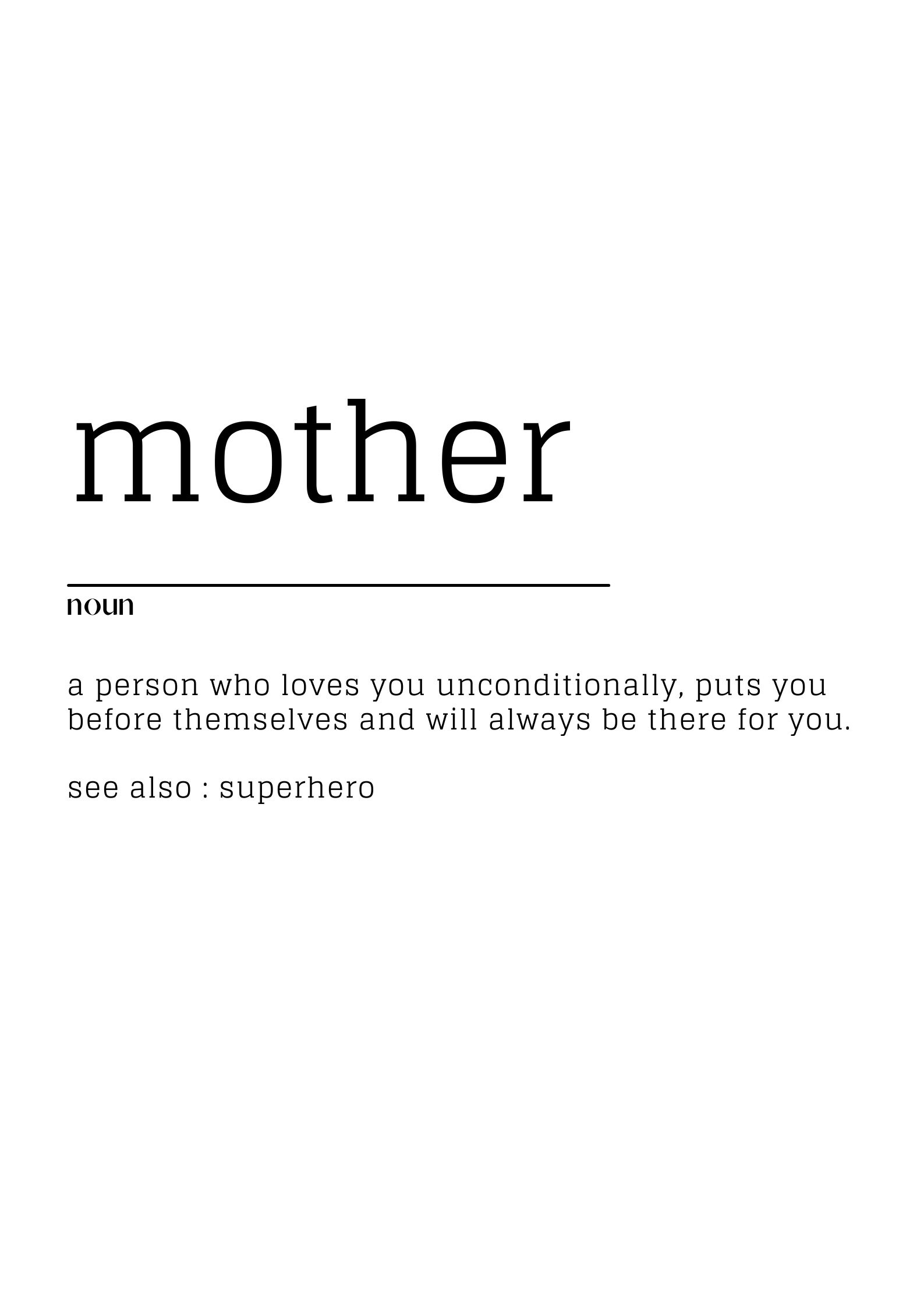 Mother Definition Print Family Quote Printable Homely Art - Etsy