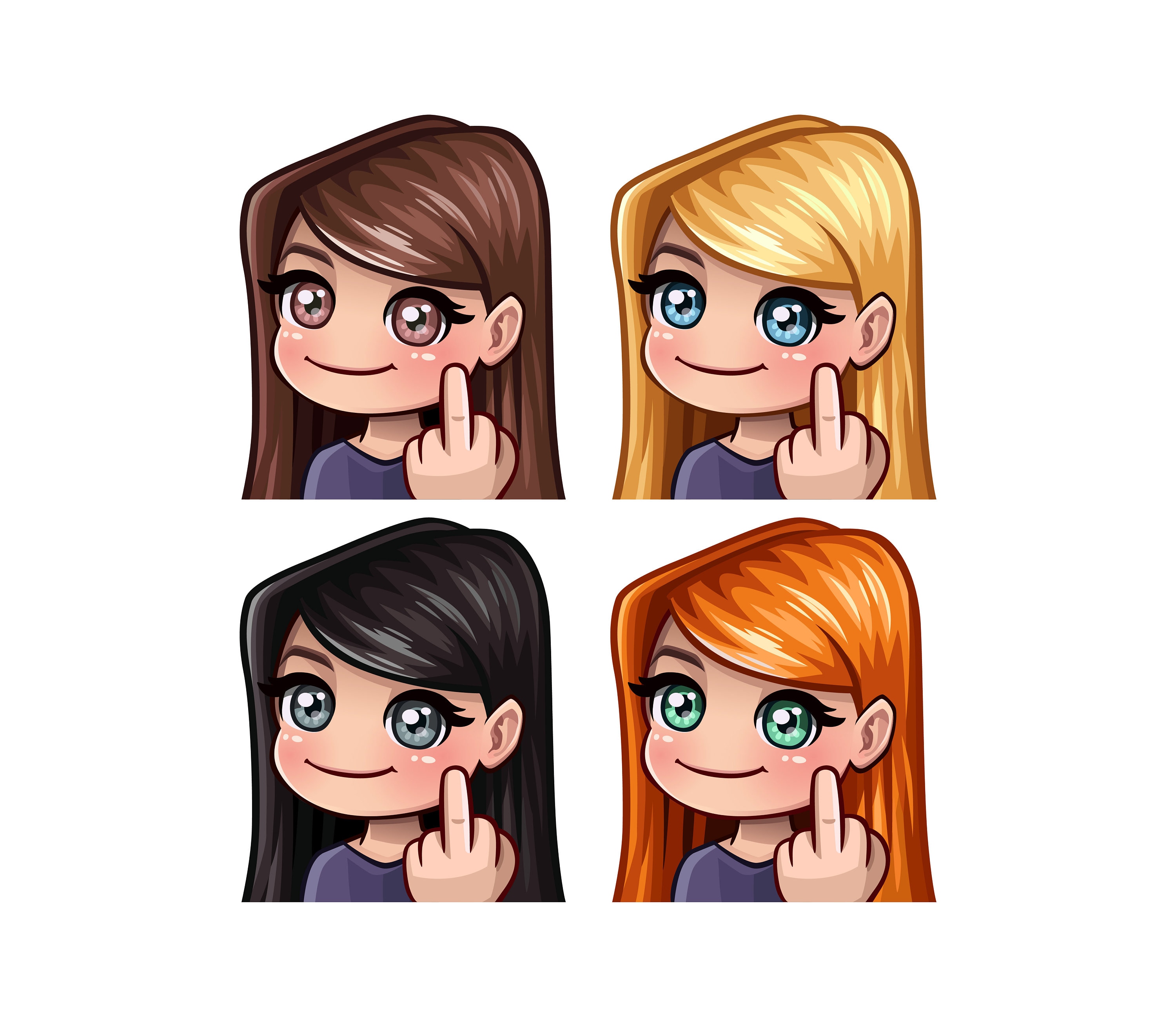 Middle Finger Girls Sticker/decal (group of 4) - Etsy