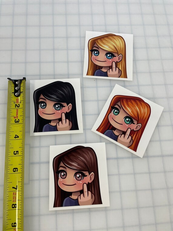 Group of 4 Middle Finger Girls Sticker/Decal Stickers, Labels & Tags ...