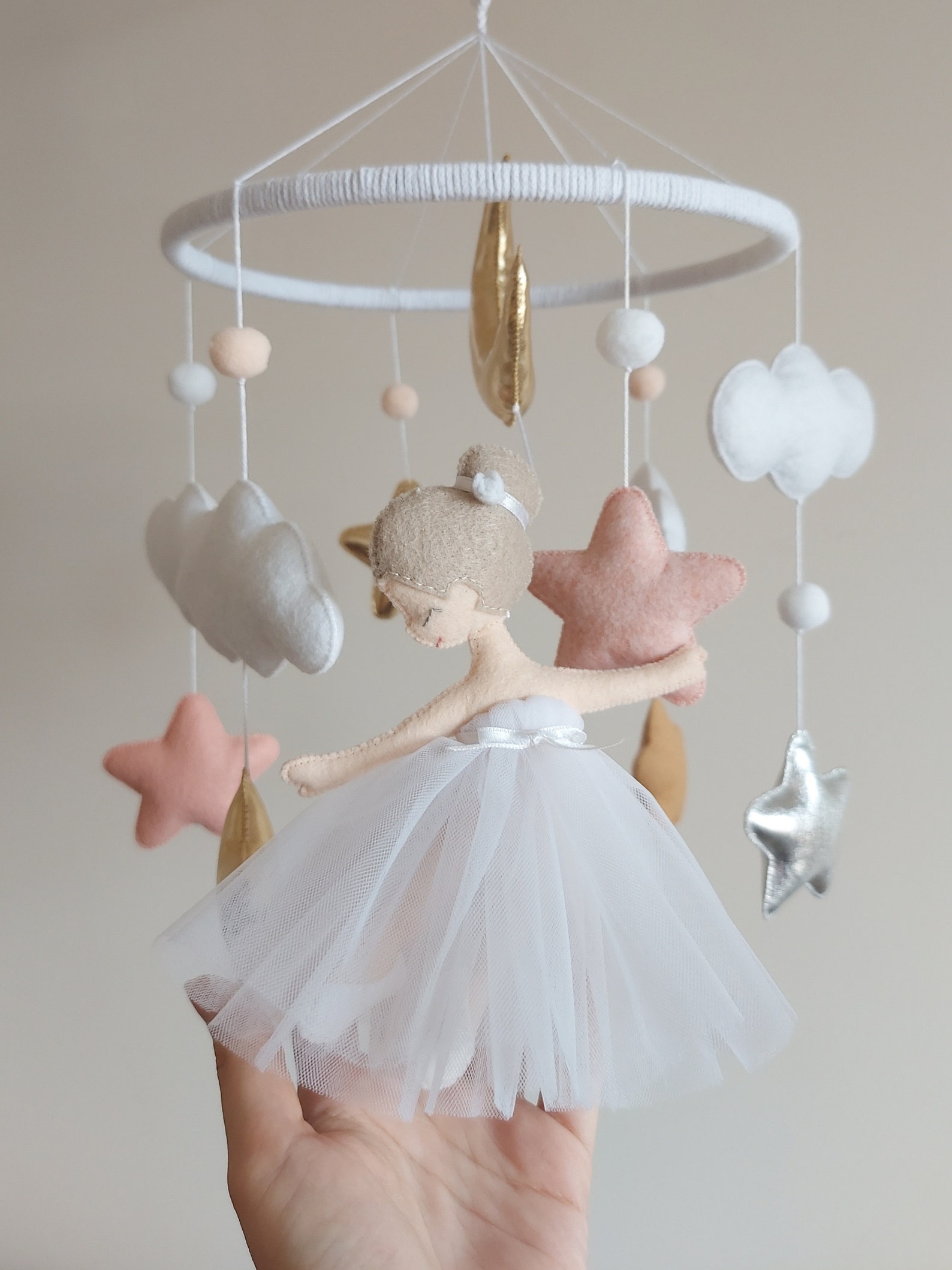 Felt Ballerina Baby Mobile Ballet Nursery Mobile Princess - Etsy