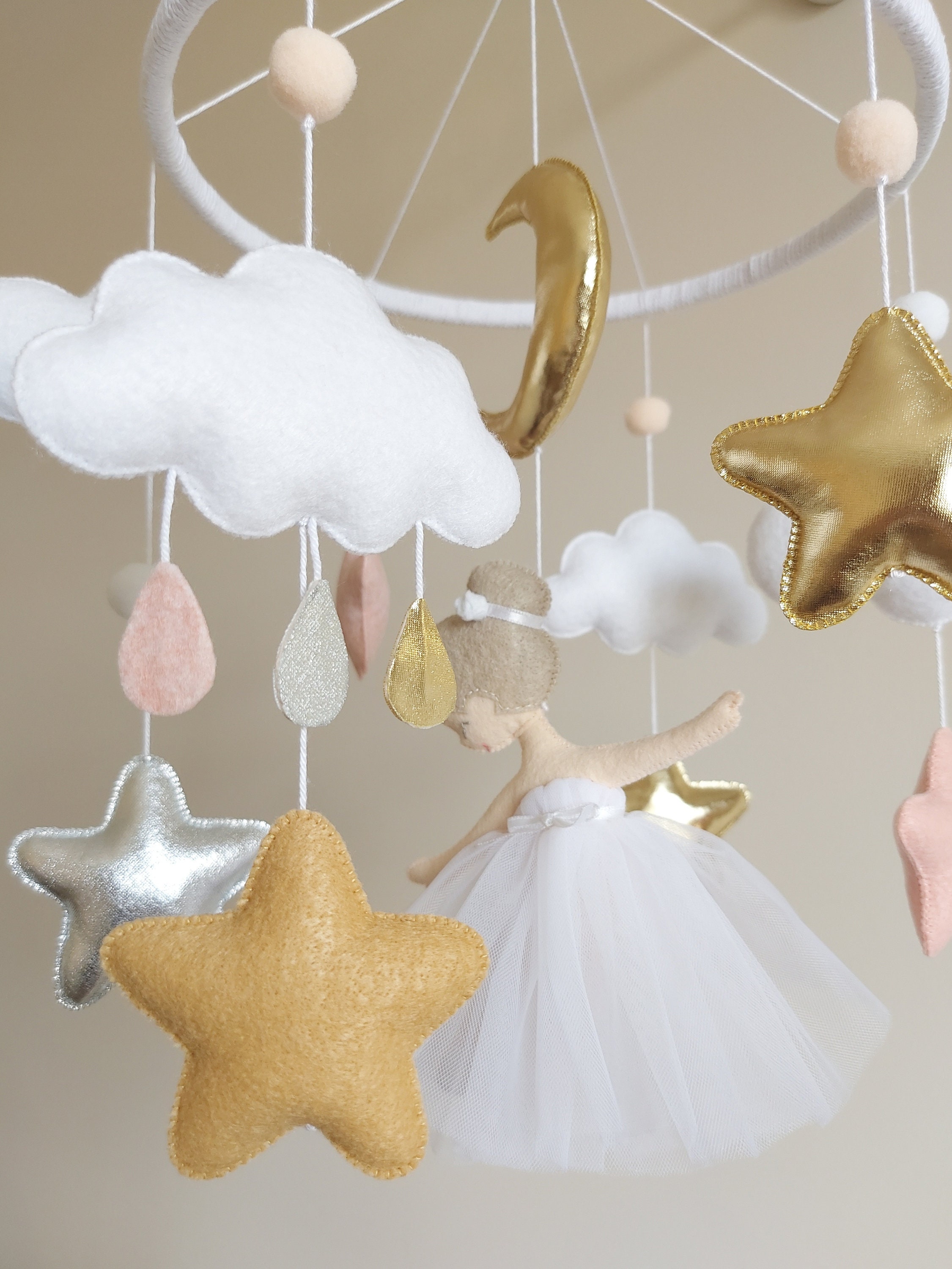 Felt Ballerina Baby Mobile Ballet Nursery Mobile Princess - Etsy
