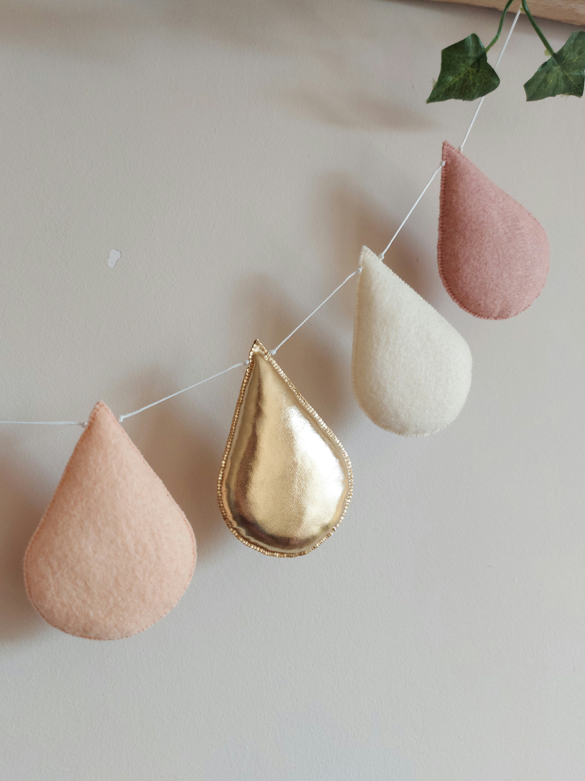 Felt Raindrop Garland Droplet Nursery Garland Drop Garland - Etsy