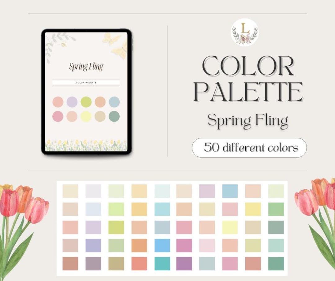 Spring Fling Color Palette 40 Vibrant Spring Colors for Procreate ...