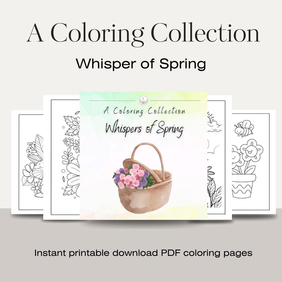 Whisper of Spring Digital Coloring Book Digital Download PDF Spring ...