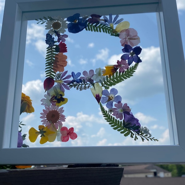 Pressed Flower Initials Nursery Wall Art - Etsy