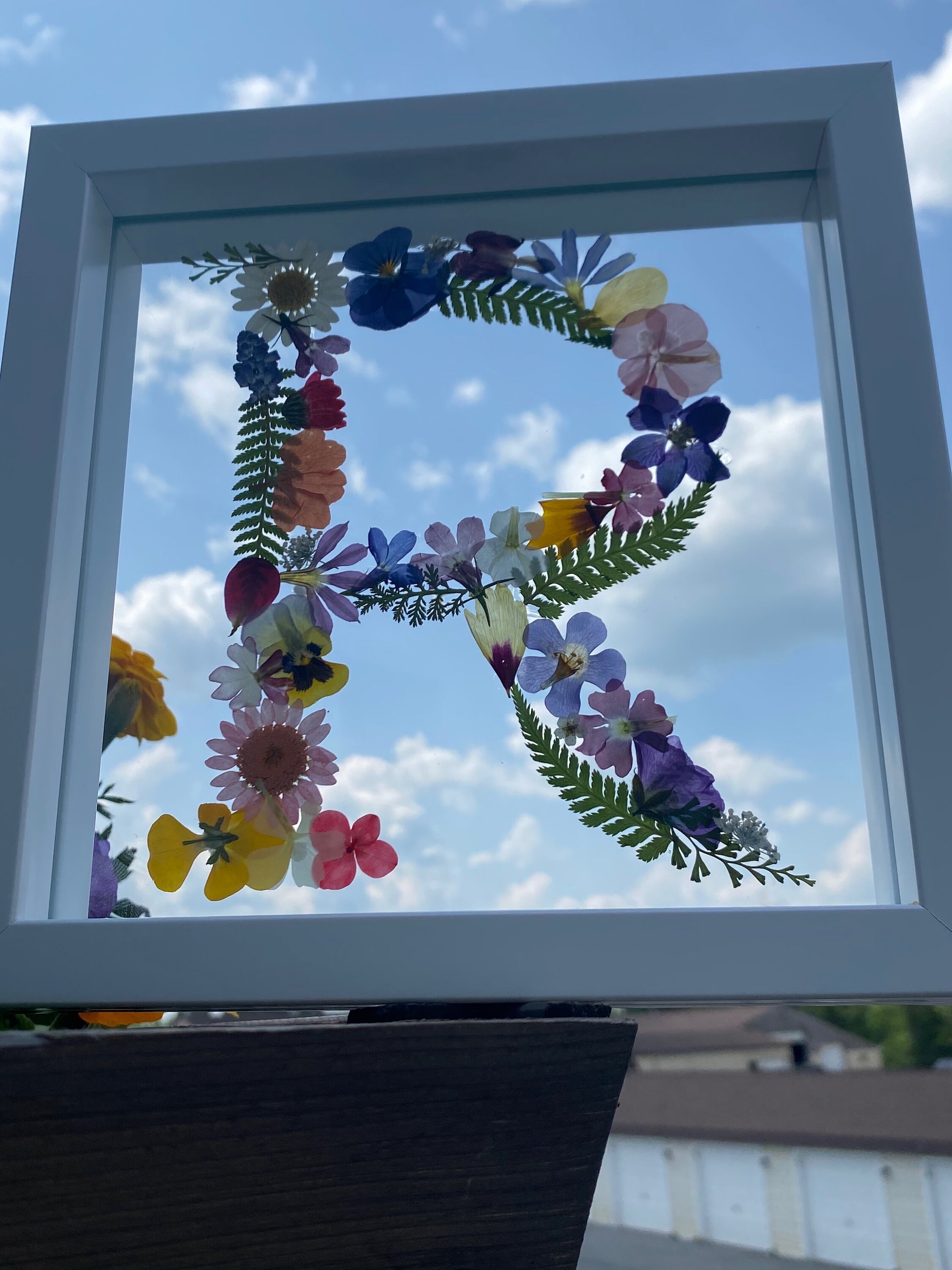 Custom Pressed Flower Initial Art, Floral Letter Frame, Nursery Decor ...