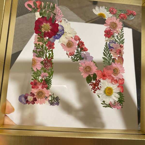 Pressed Flower Initials Nursery Wall Art - Etsy