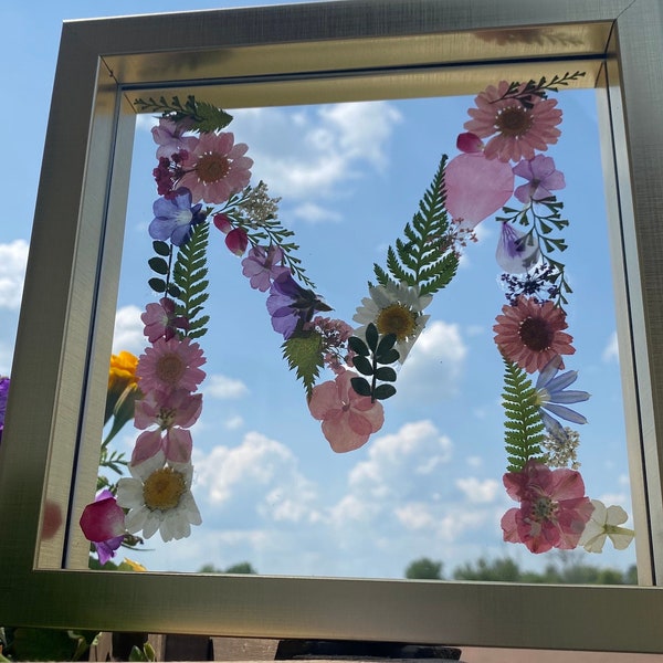 Pressed Flower Initials Nursery Wall Art - Etsy
