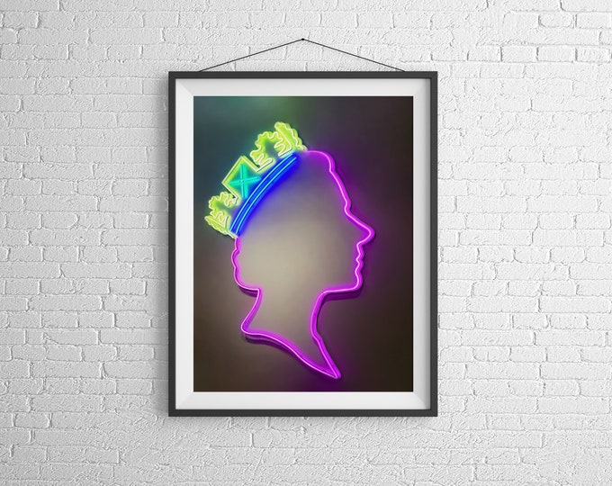 Punk Queen Queen Elizabeth Home Decor Wall Art Print Limited Edition ...