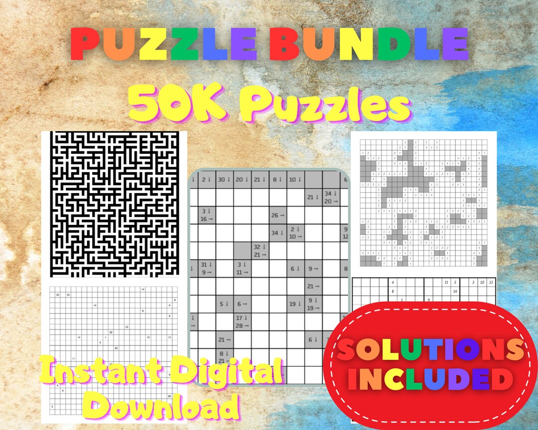 50000 Puzzle Mega Bundle: Kakuro, Maze, Sudoku (instant Download) - Etsy