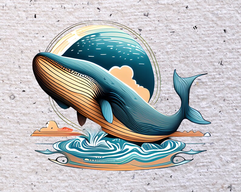 Majestic Blue Whale Clipart Set Ocean Clipart, Watercolor Whales ...