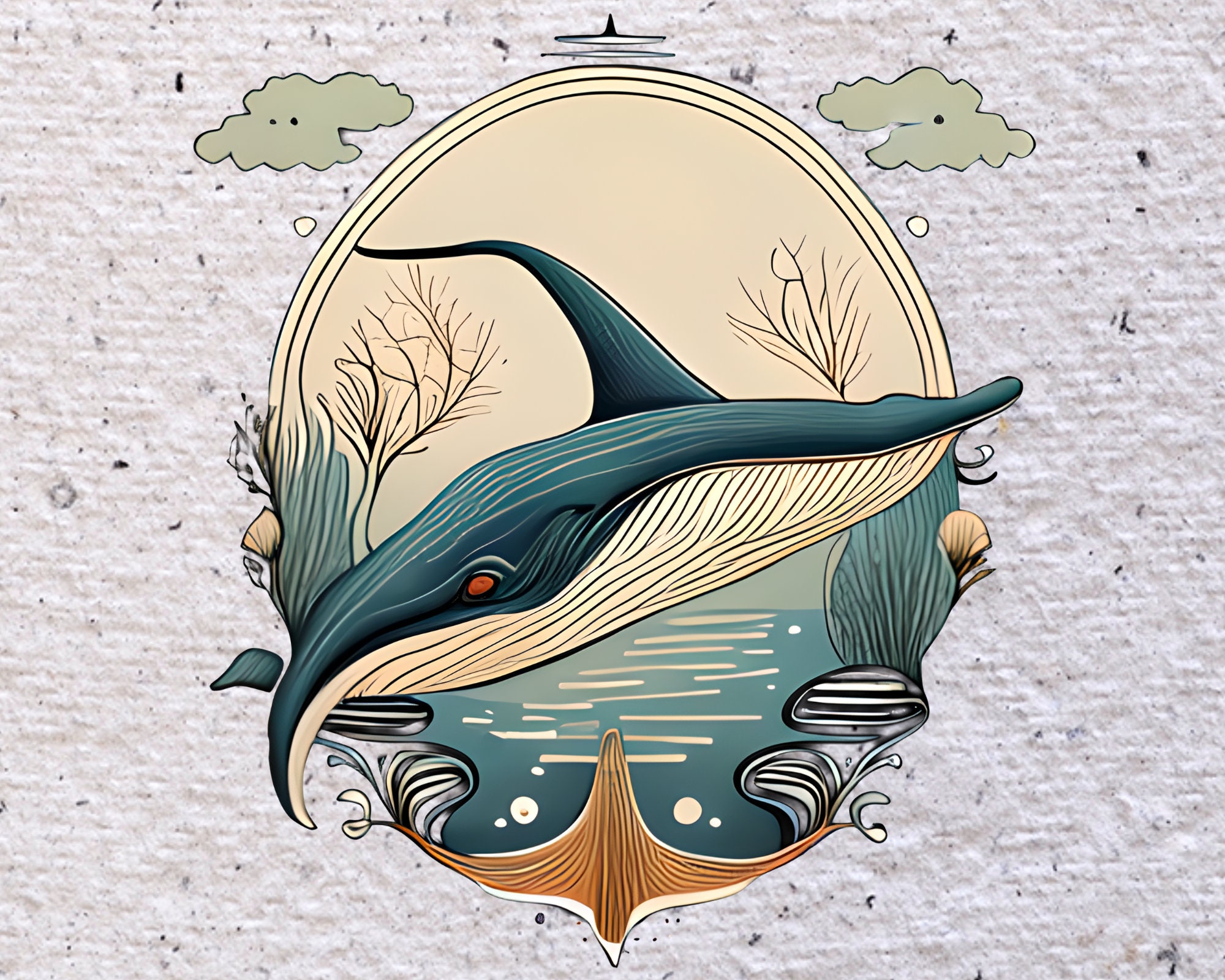 Majestic Blue Whale Clipart Set Ocean Clipart, Watercolor Whales ...