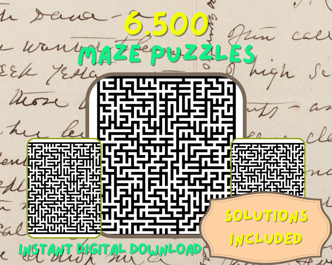 6.5K Maze Puzzle Bundle, Instant Download, Printable Puzzle, Digital ...