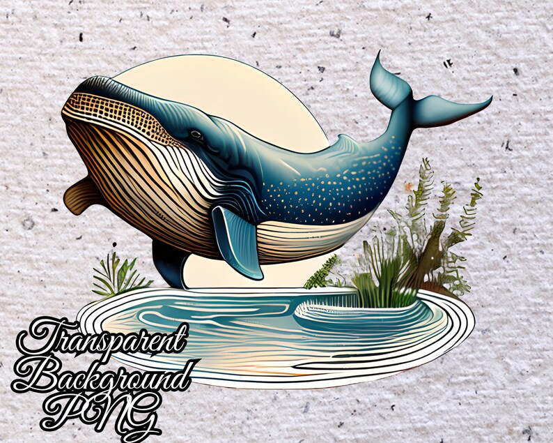 Majestic Blue Whale Clipart Set Ocean Clipart, Watercolor Whales ...