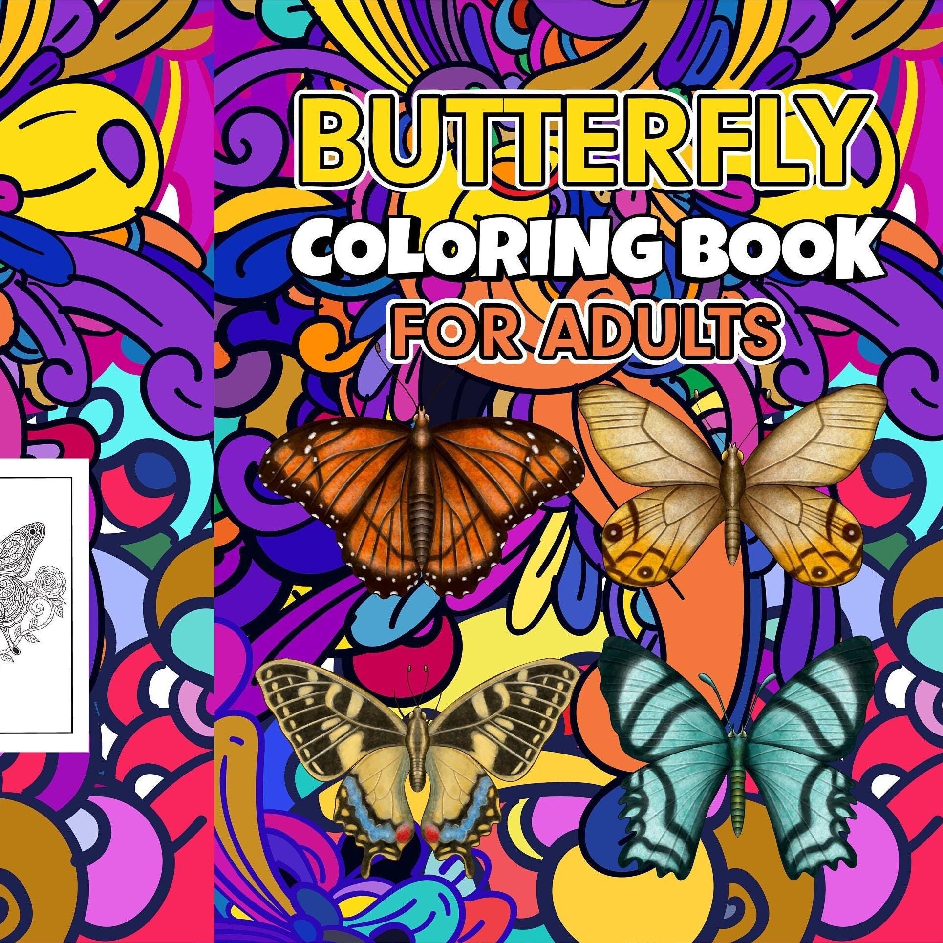 Butterfly Adult Coloring Book - Instant Download - Reduce Stress ...