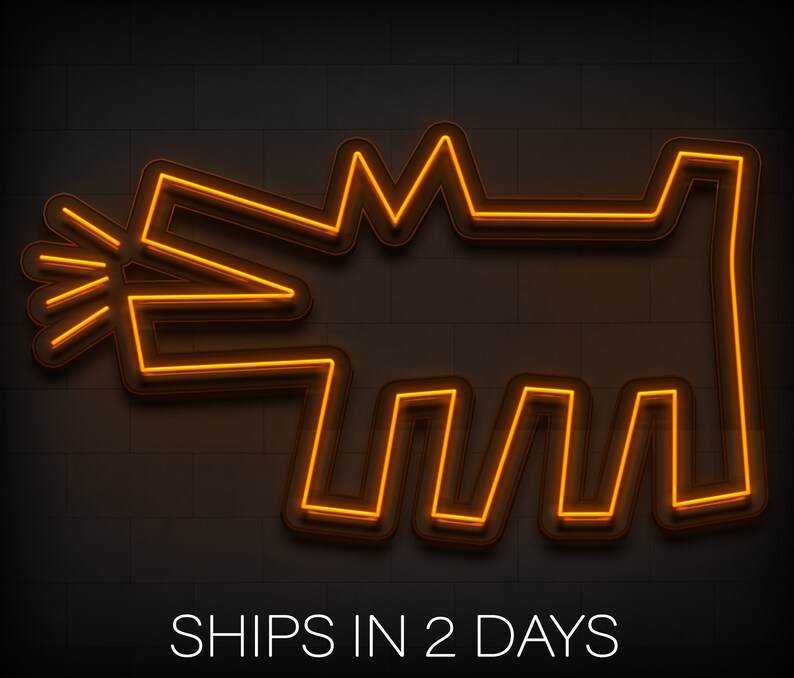 Keith Haring Barking Dog Street Art Neon Sign Custom - Etsy UK