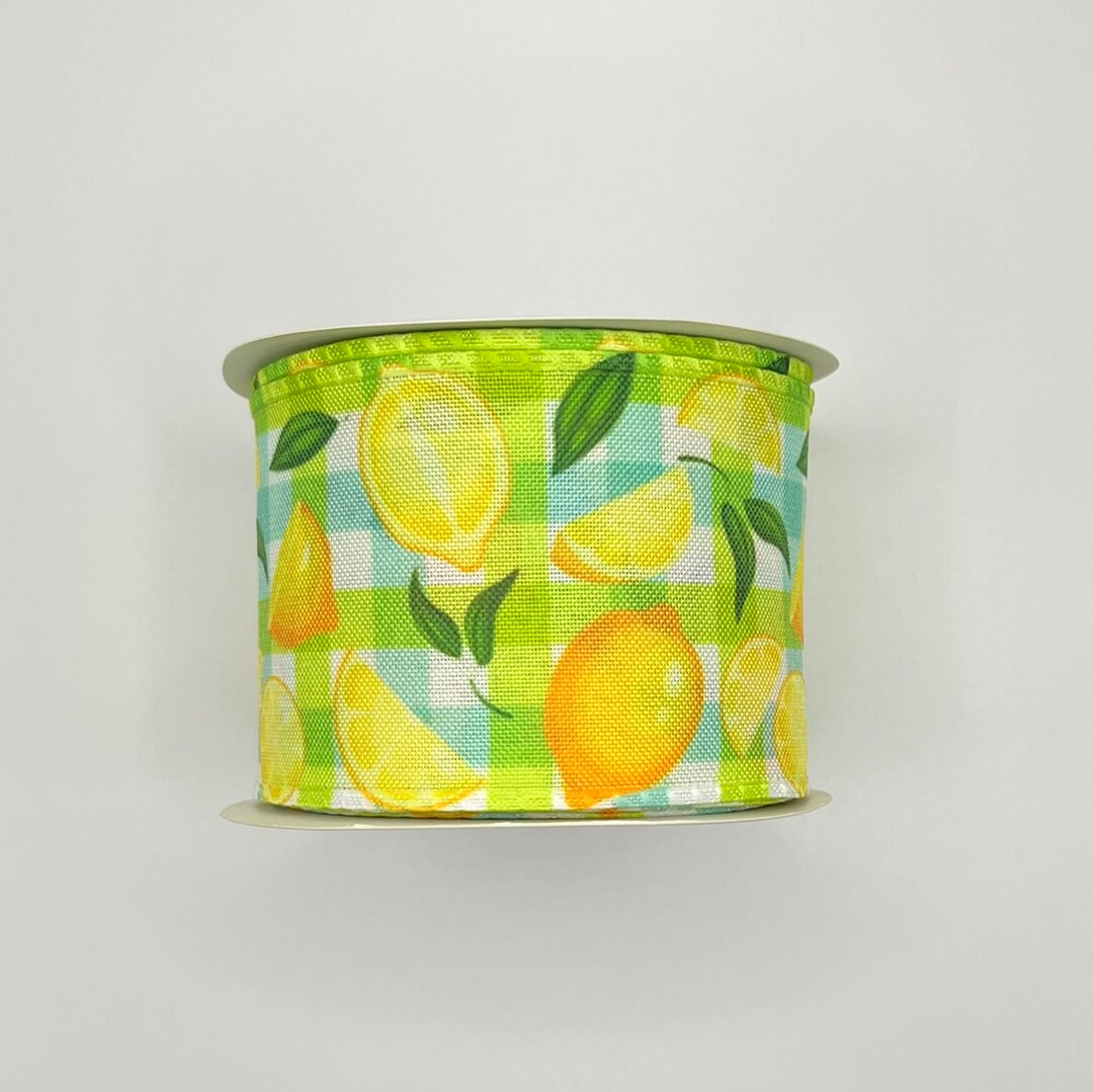 2.5 Inch Wired Lemon Citrus, Spring, Summer Ribbon - Etsy