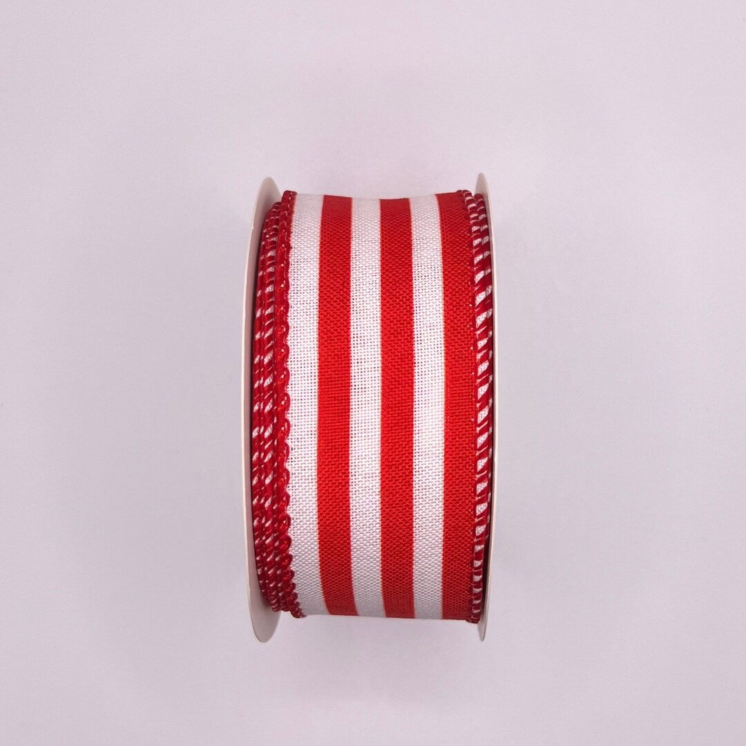1.5 Inch Red White Stripe Ribbon - Etsy