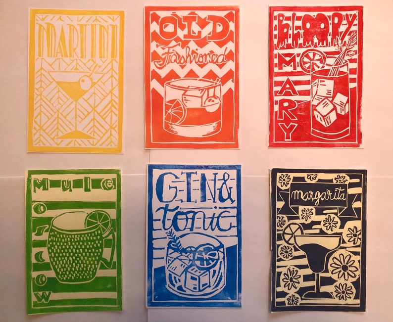 Hand-printed Postcards Linocut Postcards Punny Postcard - Etsy