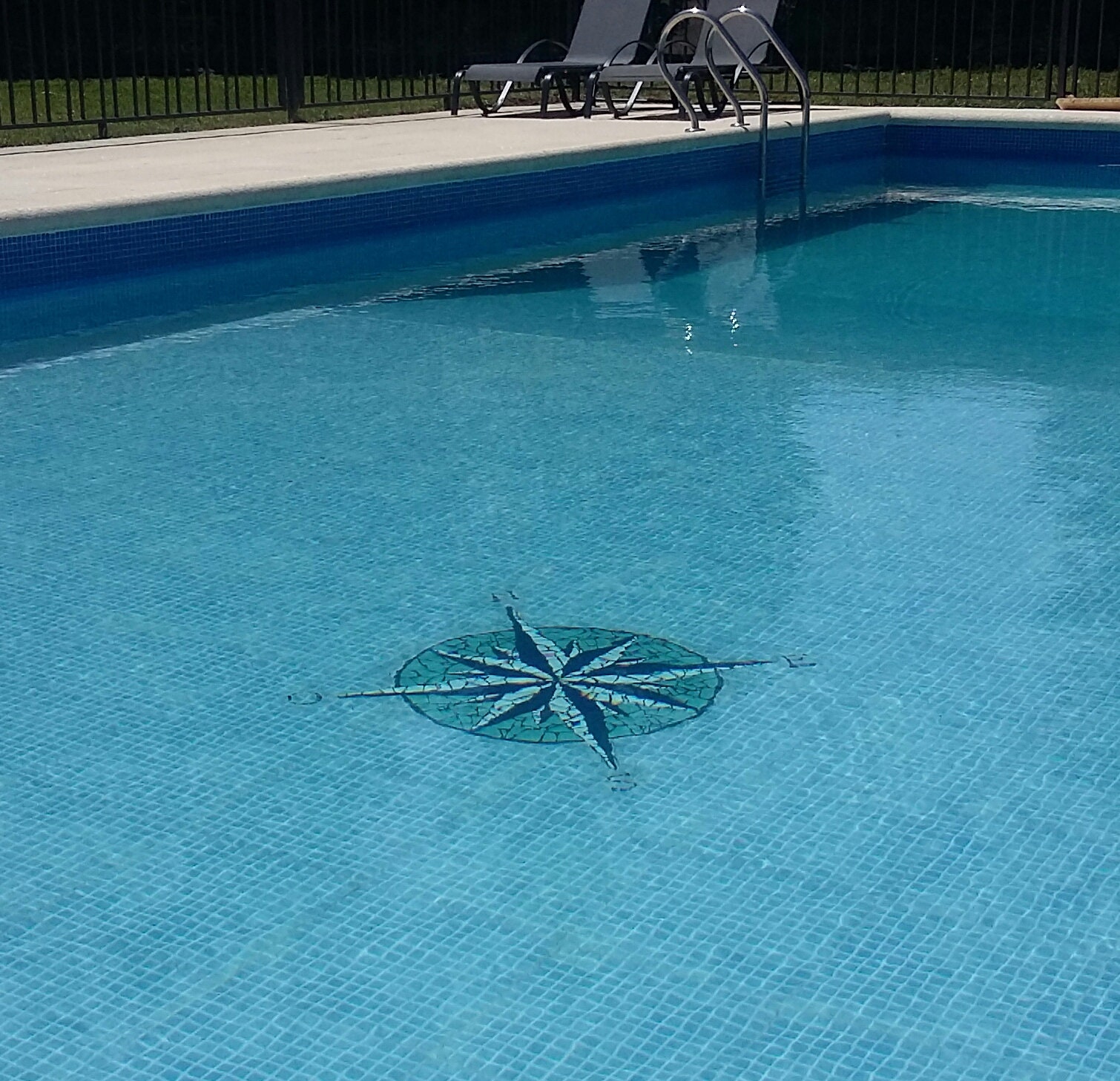 Compass Rose Mosaic Art, Handmade in Ceramic Tiles, Design for Indoor ...