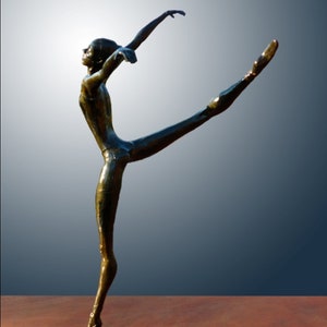 Ballet Dancers Figurative Sculpture, Handmade Resin Art With Wooden ...