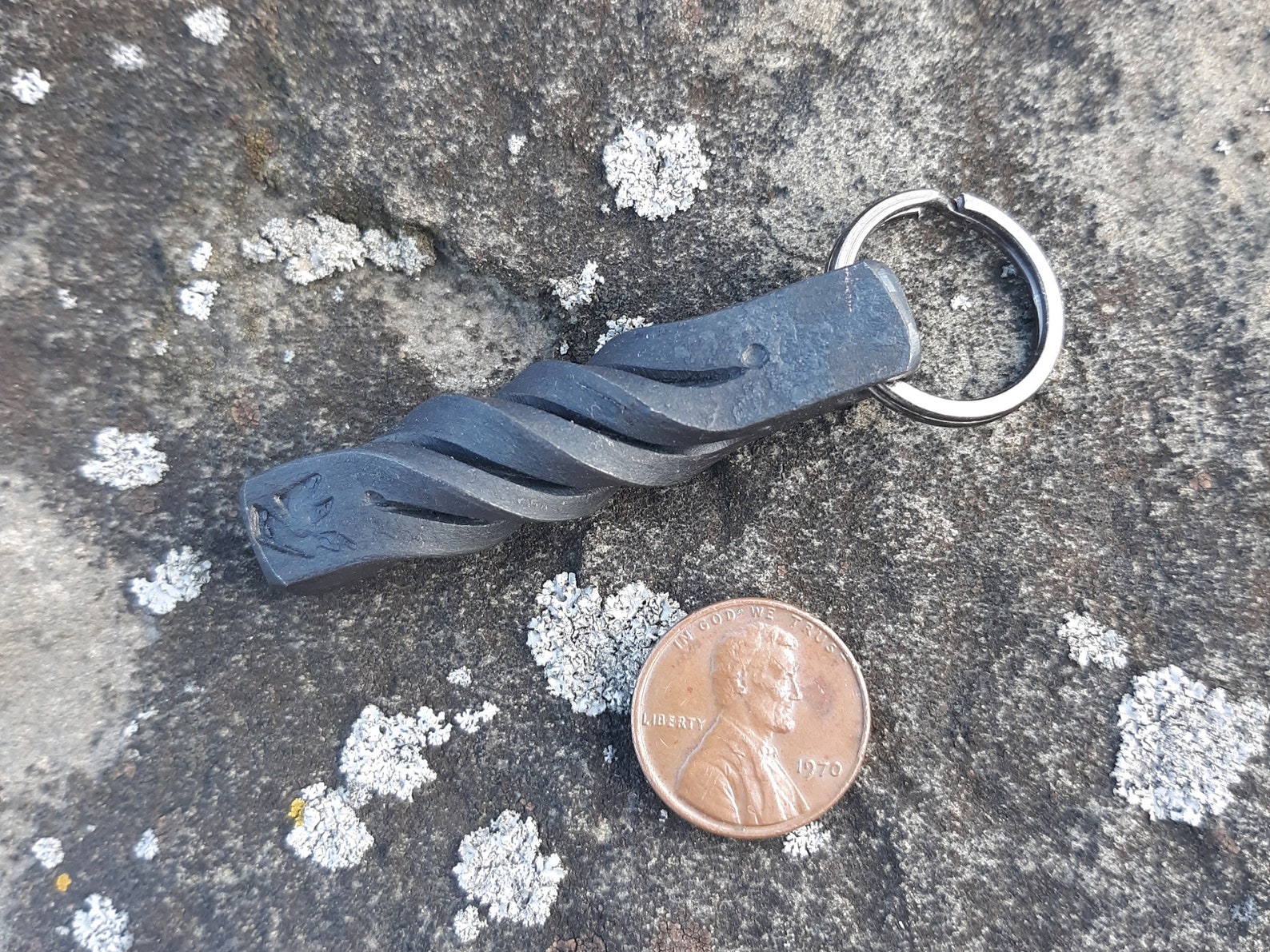 Pine Creek Forge Hand Forged Keychain/pendant, Chisel Twist - Etsy