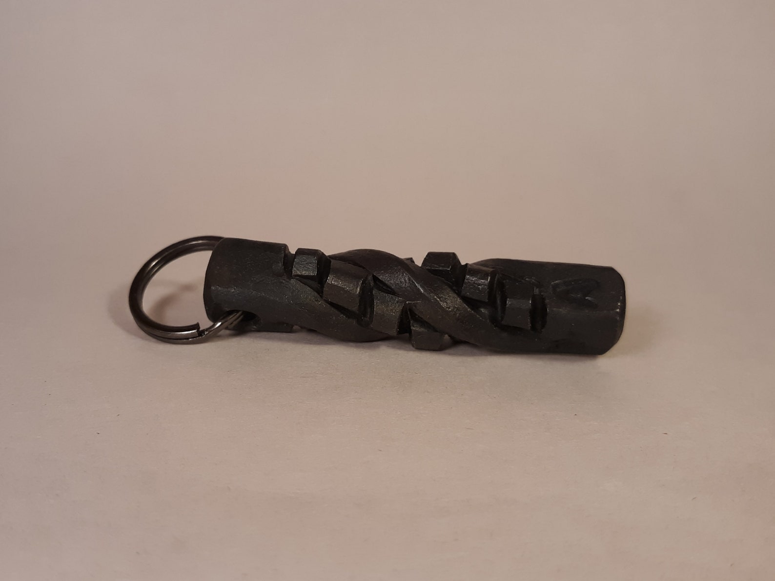Hand Forged Blacksmith Keychain: Cube Twist Mild Steel Pendant - Etsy