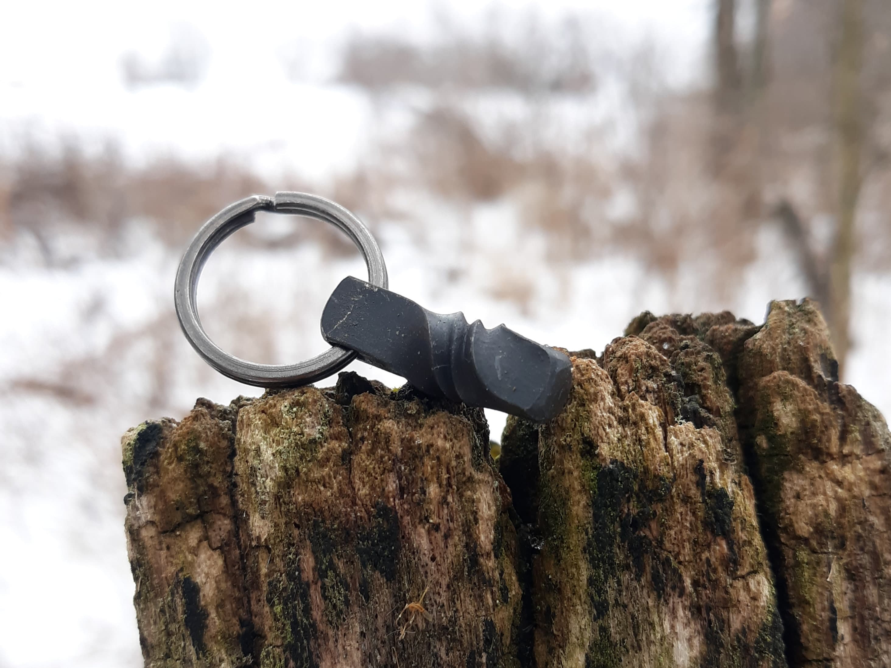 Hand Forged Blacksmith Keychain/pendant, Small Twist, Handmade Gift - Etsy