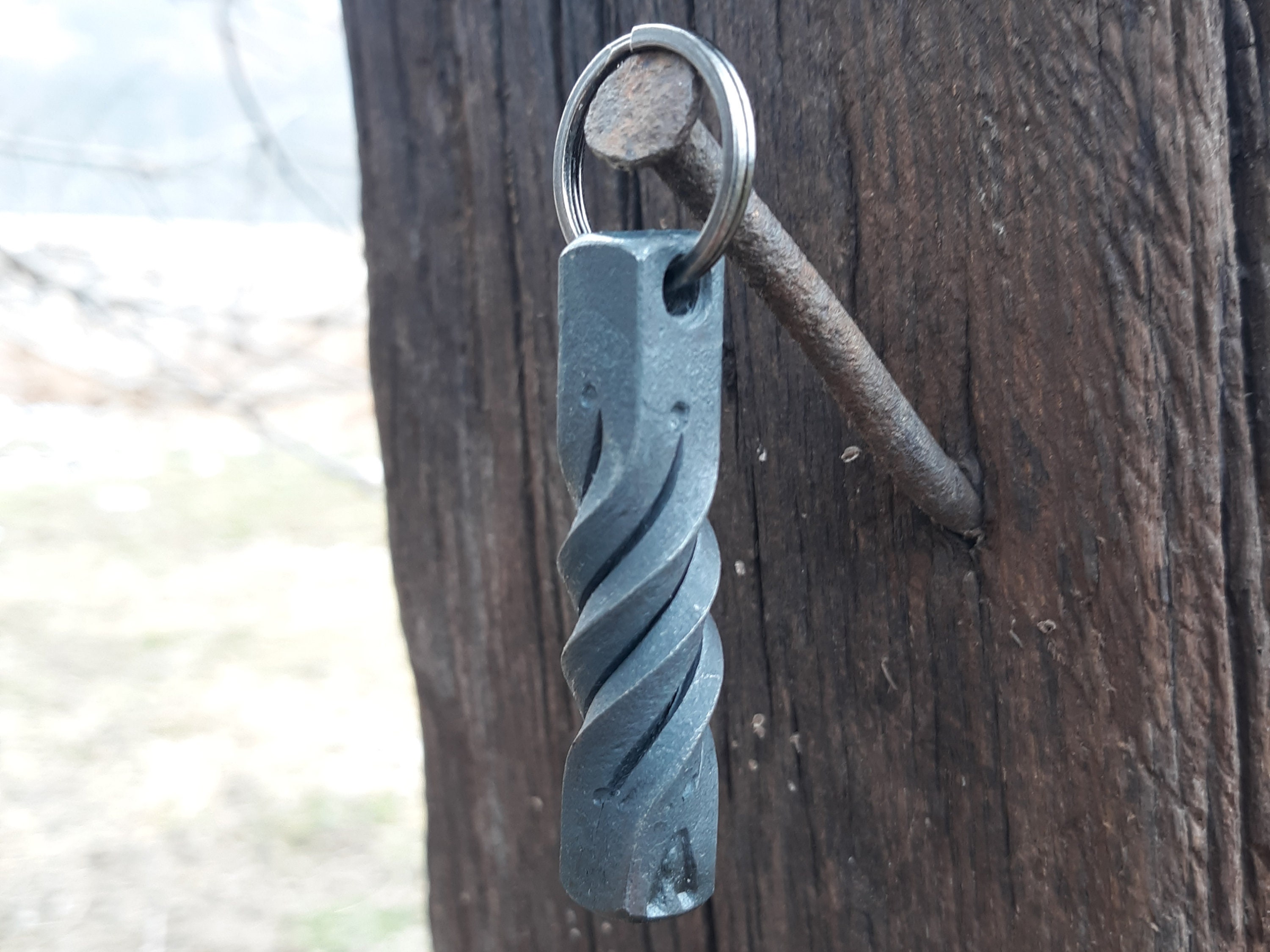 Pine Creek Forge Hand Forged Keychain/pendant, Chisel Twist - Etsy