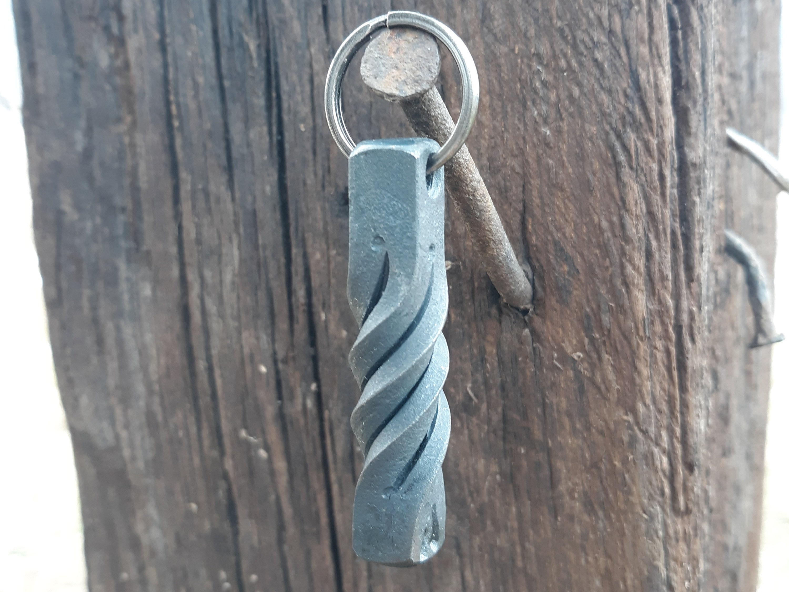Pine Creek Forge Hand Forged Keychain/pendant, Chisel Twist - Etsy