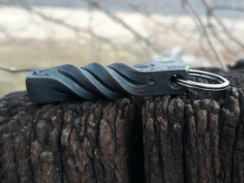 Pine Creek Forge Hand Forged Keychain/pendant, Chisel Twist - Etsy