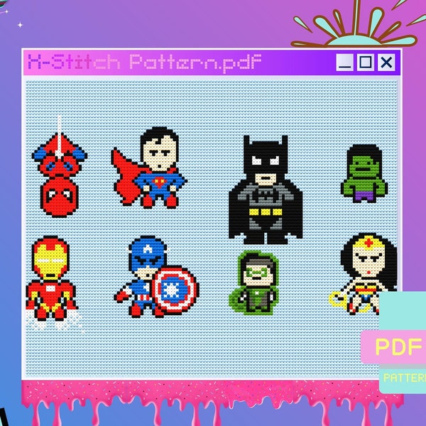 Super Hero Cross Stitch Pattern - Etsy